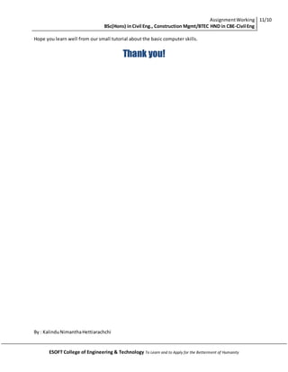 Introduction of computer basic skills on windows 7 | PDF