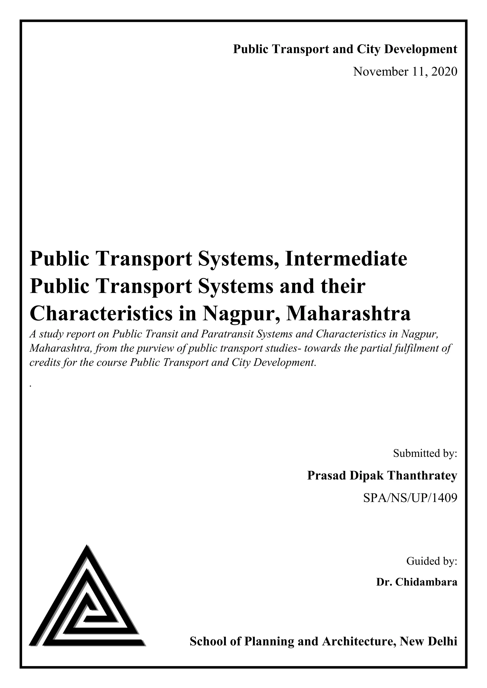 Public Transport Systems, Intermediate Public Transport Systems and ...