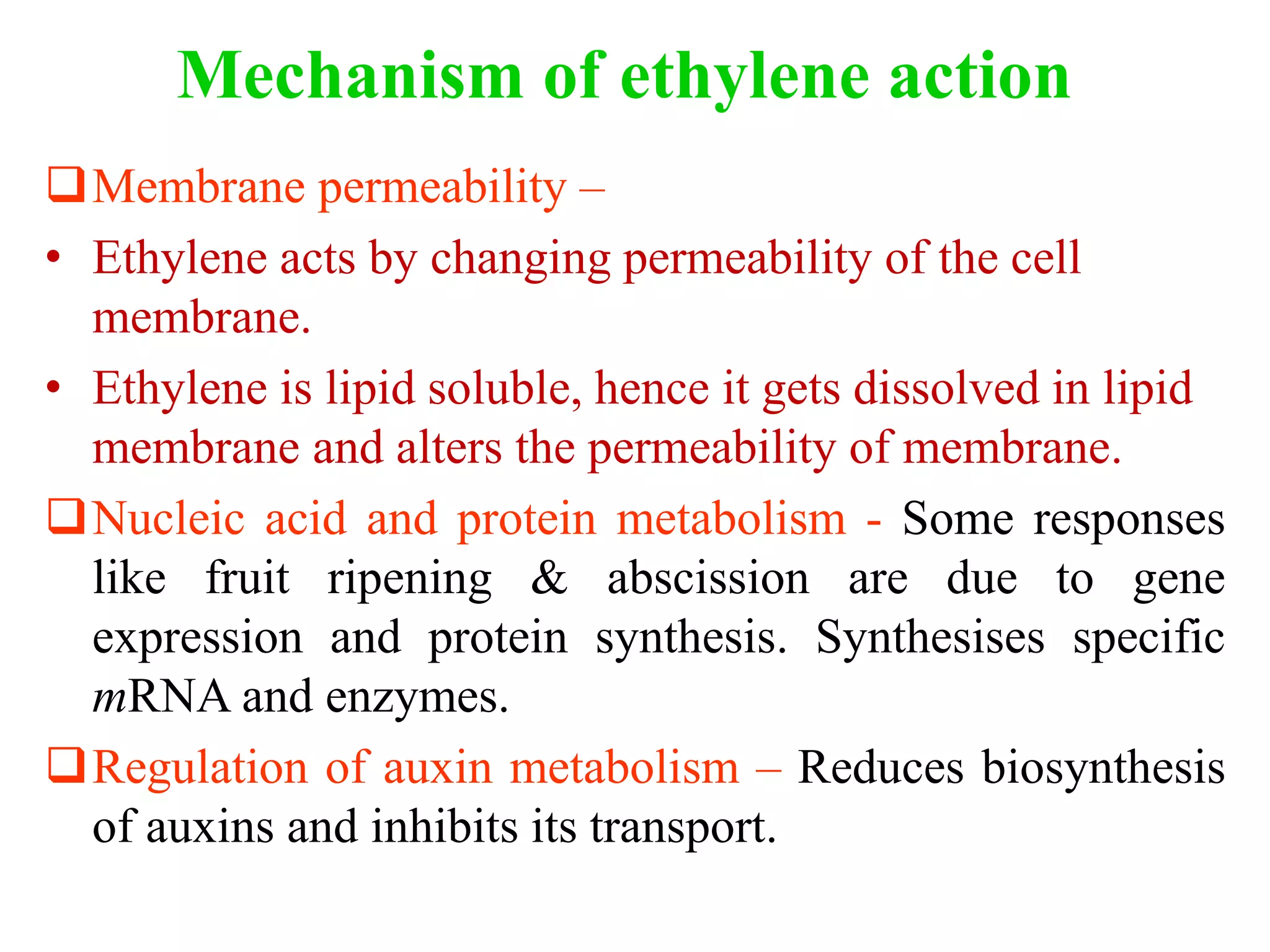 Molecular And Biochemical Steps In Biosynthesis Of Ethylene In Plant | PPTX