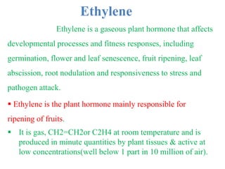 Molecular And Biochemical Steps In Biosynthesis Of Ethylene In Plant | PPTX
