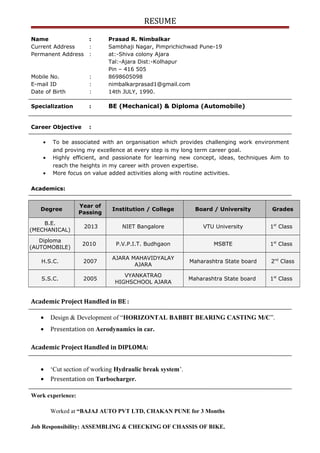 Prasad n. resume | DOC