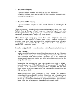 Prasangka, stereotipe dan dikriminasi (Makalah) | DOCX