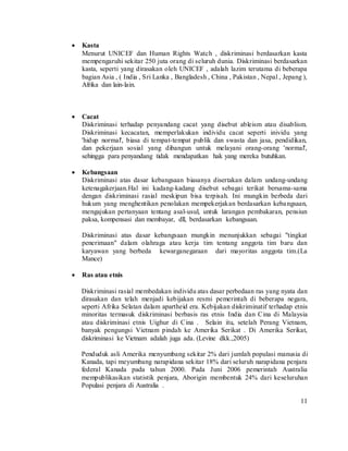 Prasangka, stereotipe dan dikriminasi (Makalah) | DOCX
