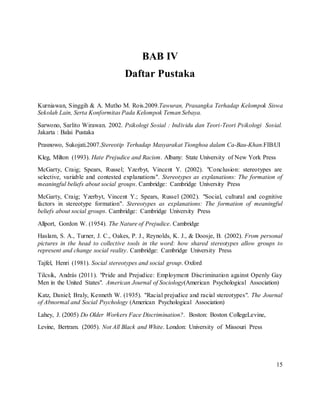 Prasangka, stereotipe dan dikriminasi (Makalah) | DOCX