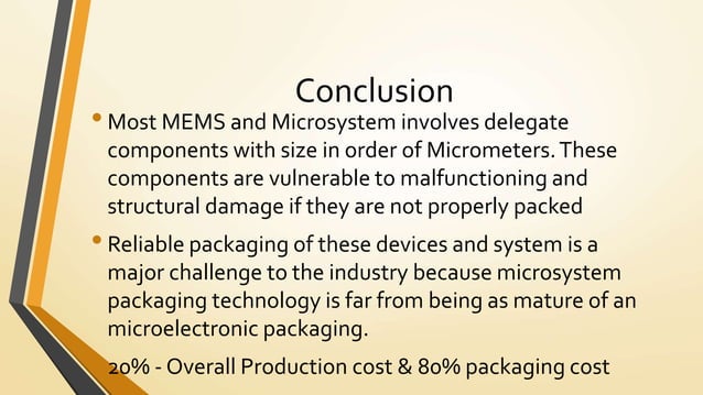 MEMS Packaging | PPTX | Physics | Science