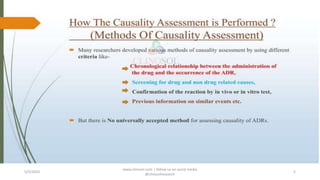 Causality Assessment | PPTX | Medical Tests | Medical Health