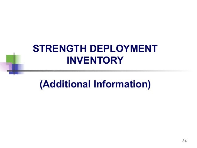 Strengths deployment inventory - noredcompu