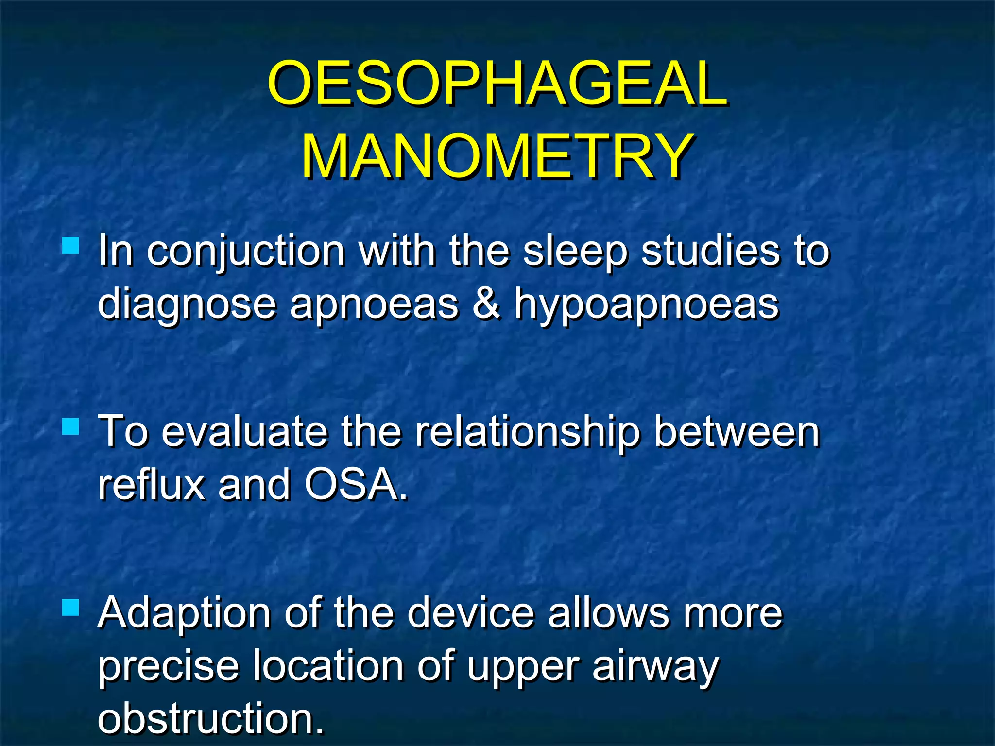 Obstructive Sleep Apnoea Diagnosis Criteria Management Ppt