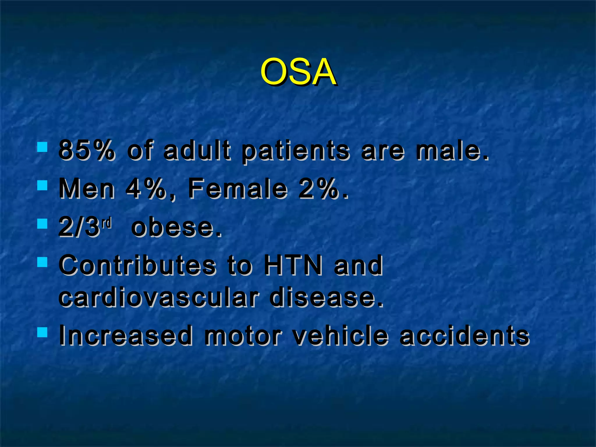 Obstructive Sleep Apnoea Diagnosis Criteria Management Ppt