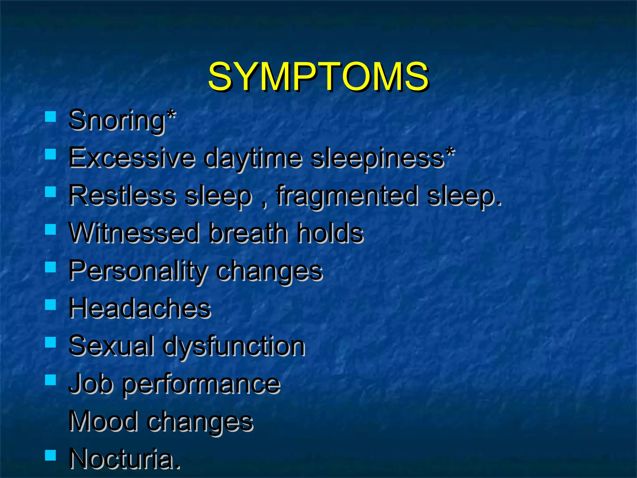 Obstructive Sleep Apnoea: Diagnosis, Criteria, Management | PPT