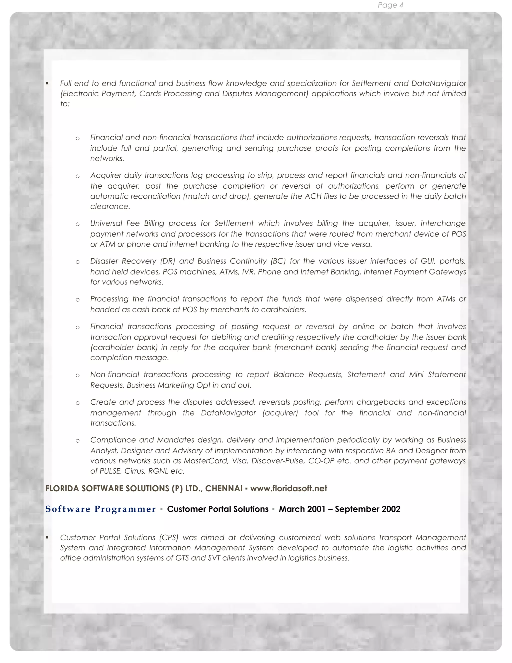 Prasanna ramachandran skill set | DOC