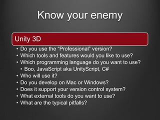 Unity 3D VS your team | PPT