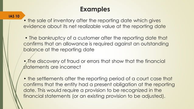 IAS 10 : Events after the reporting period | PDF
