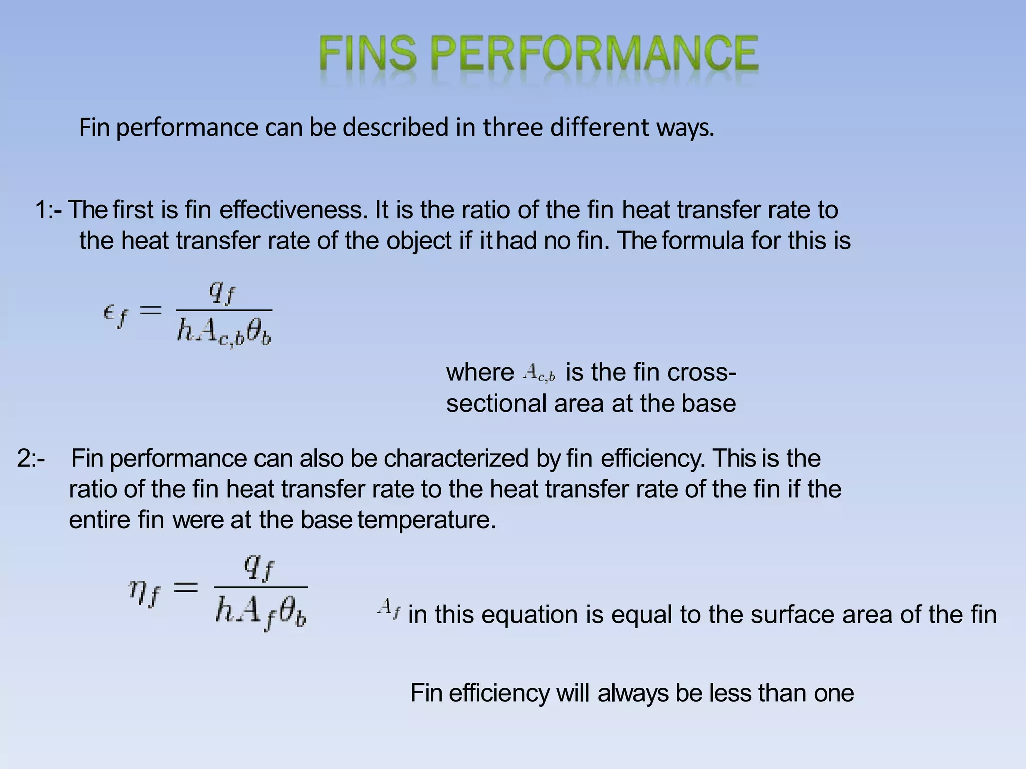 heat transfer through fins | PPTX