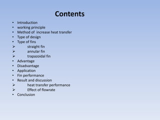 heat transfer through fins | PPTX | Physics | Science
