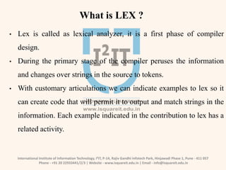 Programming with LEX & YACC | PPTX | Desktop Publishing | Computer Software and Applications