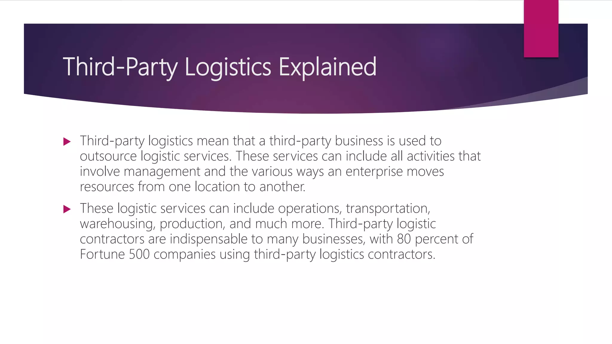 Third-Party Logistics | PPT