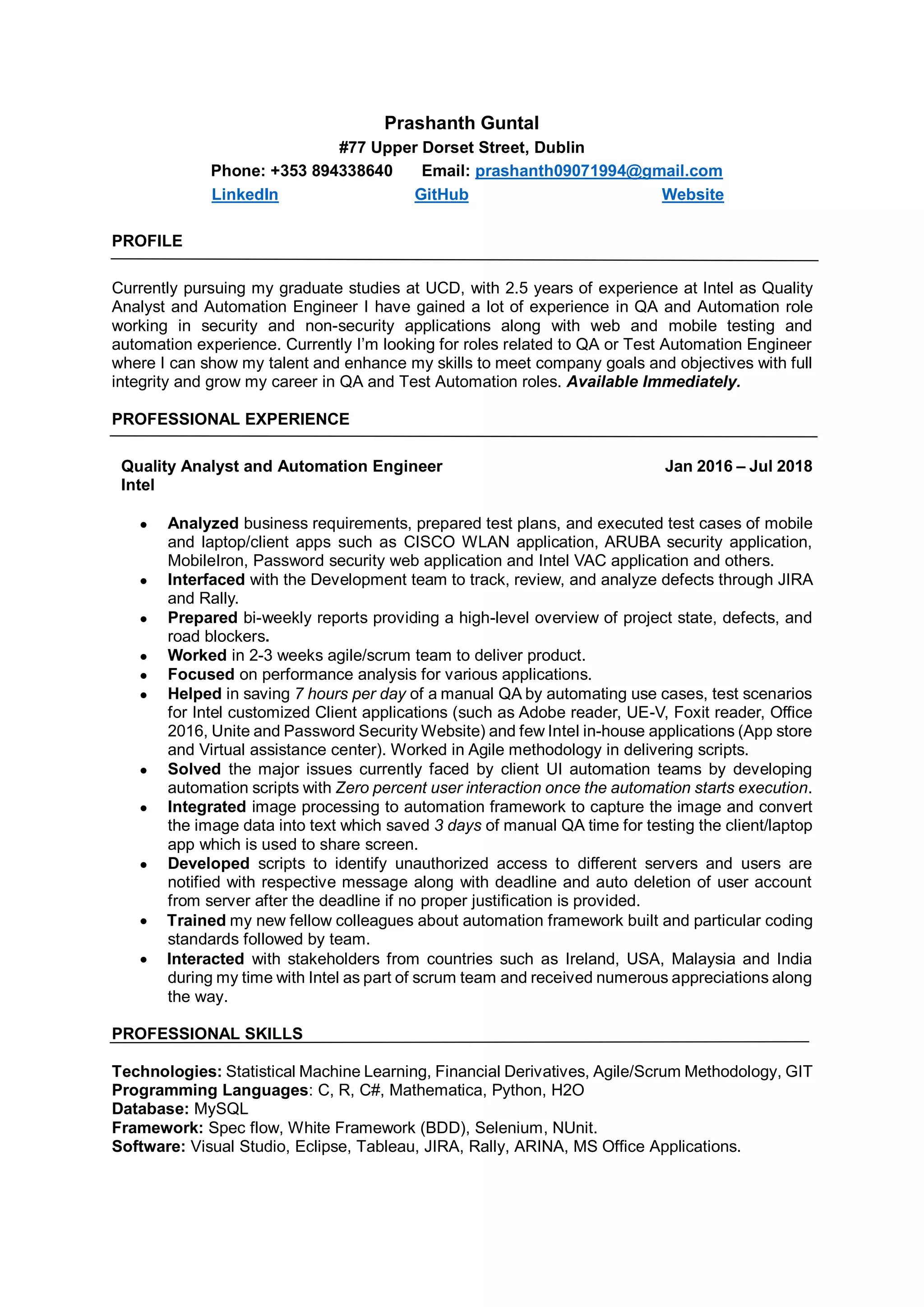 Prashanth CV | PDF