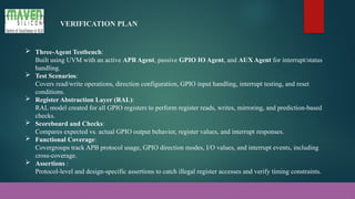 Presentation on APB GPIO core module design and verification | PPTX