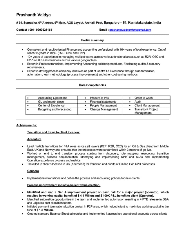 Prashanth vaidya cv | PDF