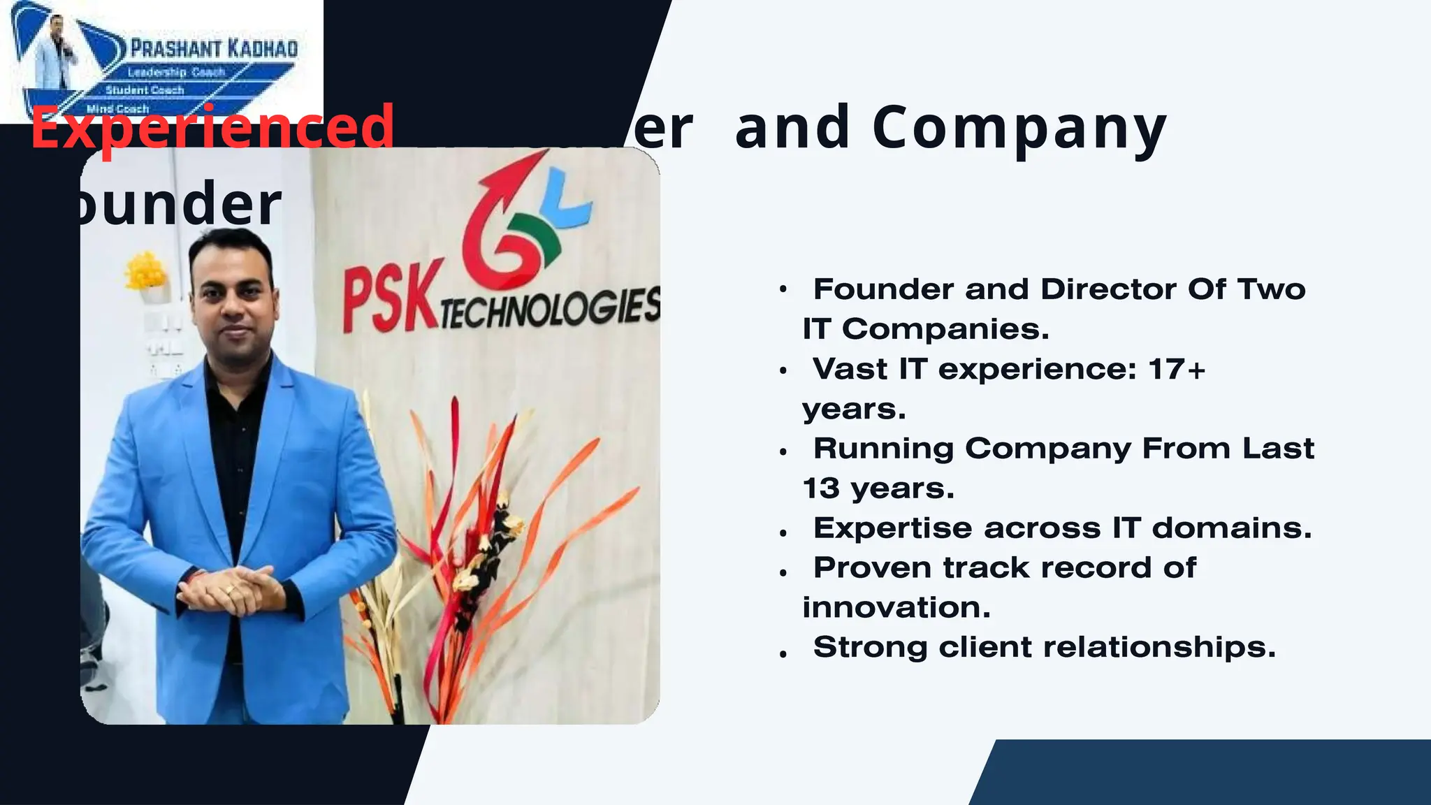 Career information about Prashant Kadhao | PPT