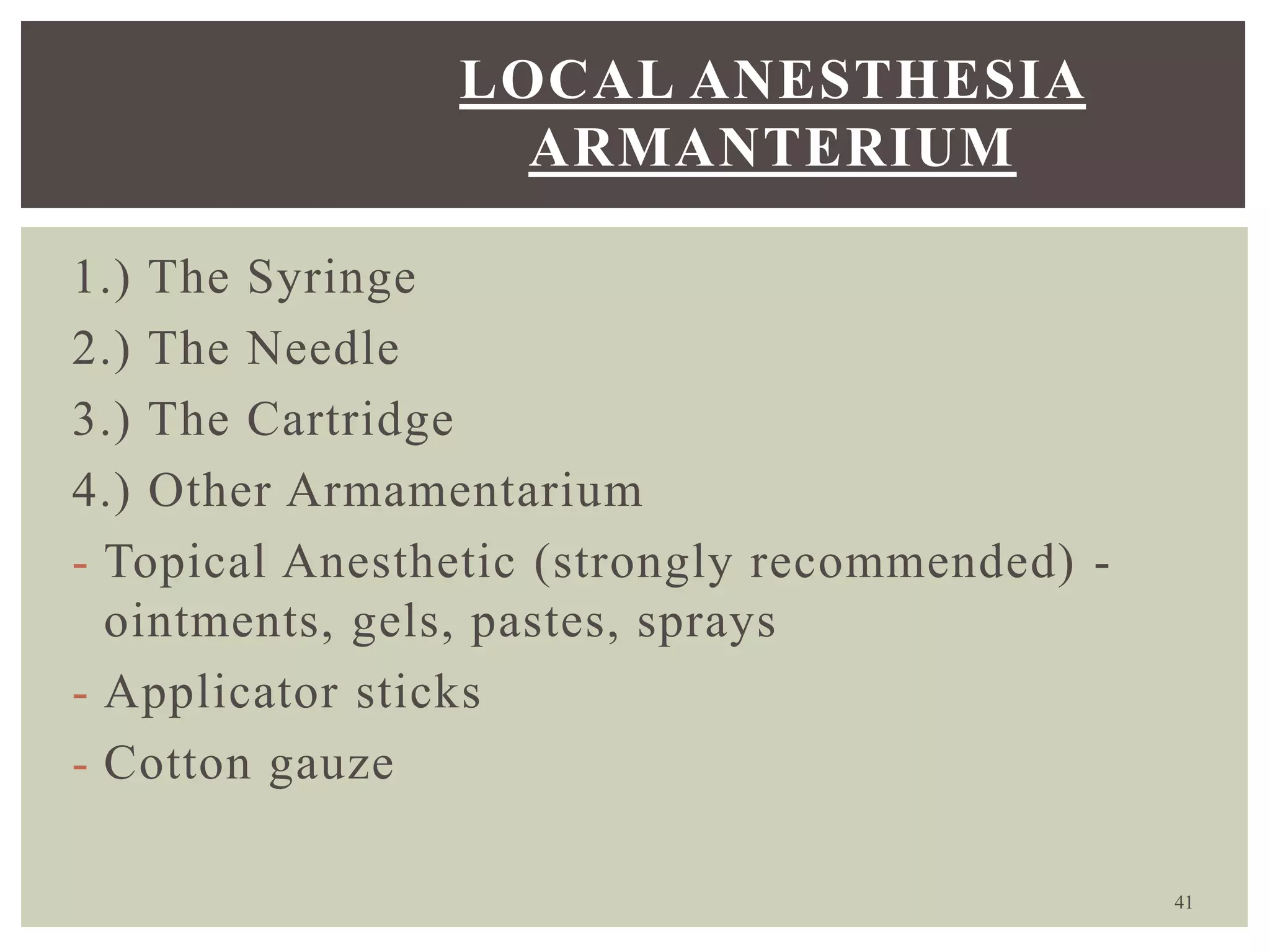 Local anaesthesia - Basics in dentistry | PPTX