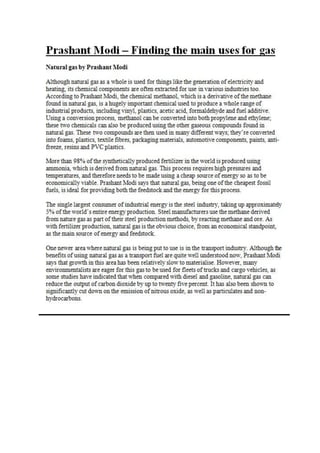 Prashant modi – Finding the main uses for gas | PDF