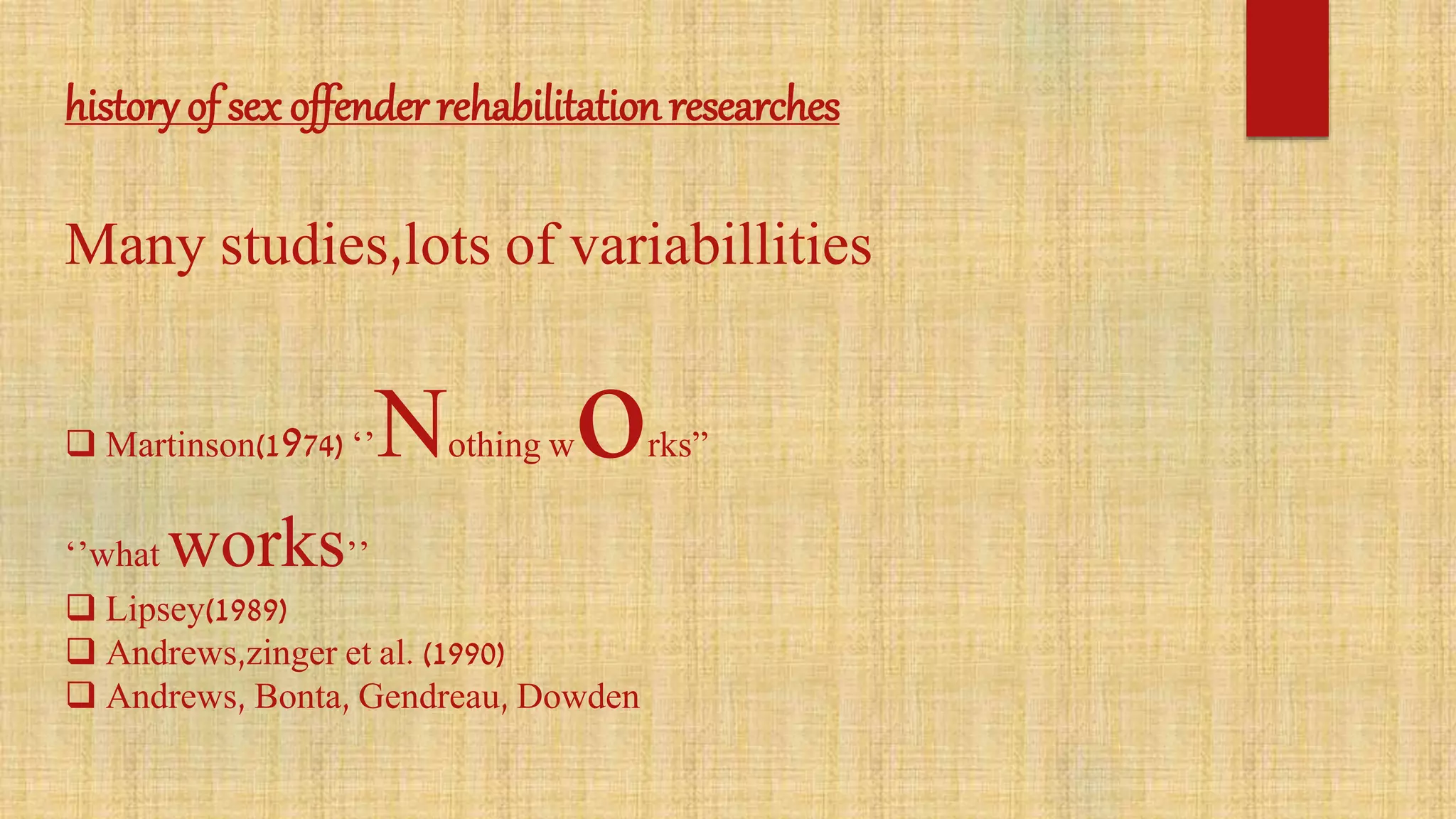 rehabilitation of sex offendors | PPTX