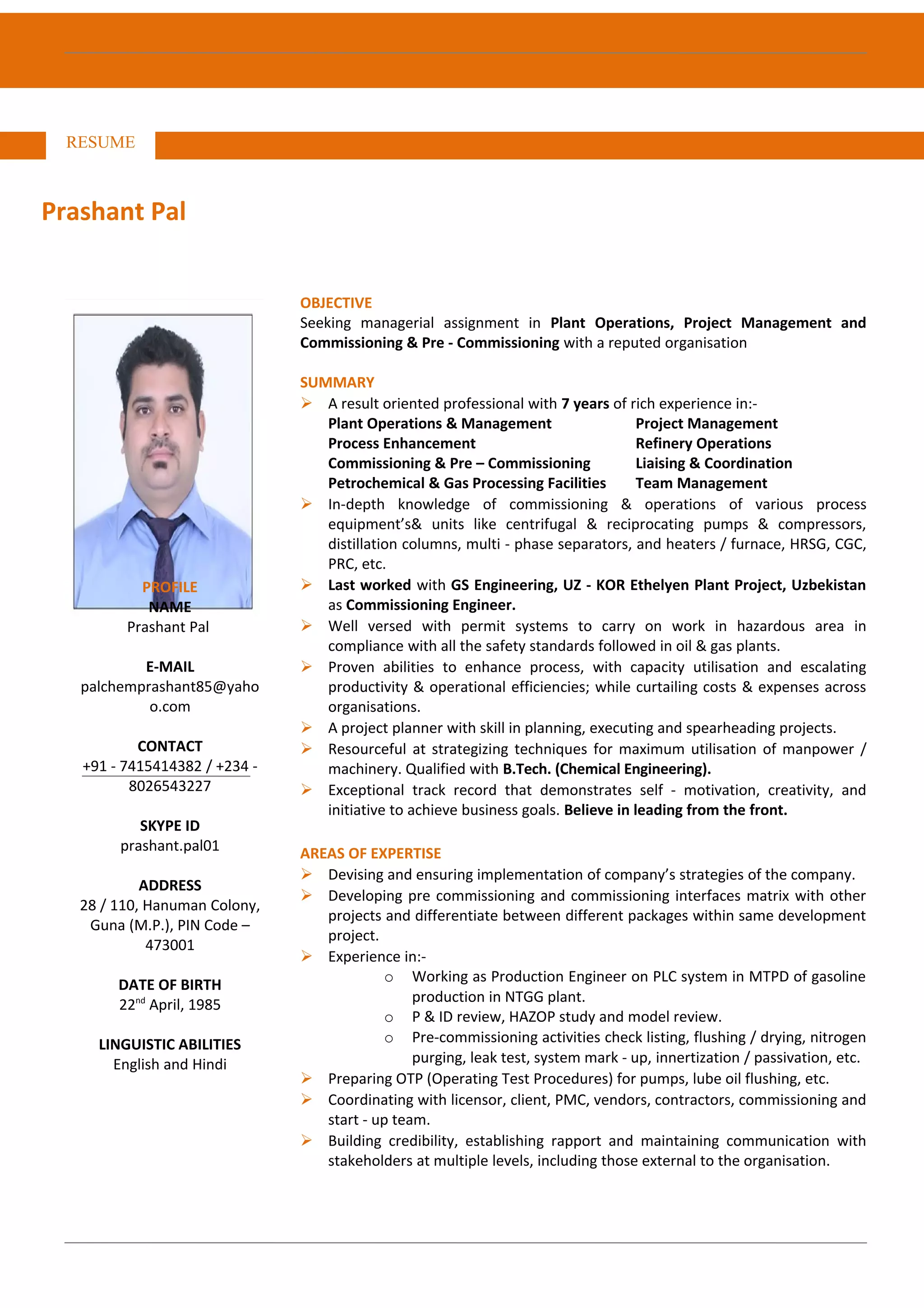 Prashant pal cv | PDF Prashant pal cv | PDF