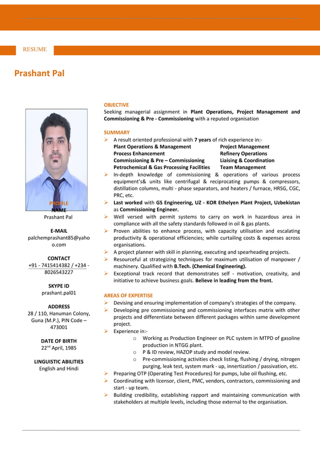 Prashant pal cv | PDF