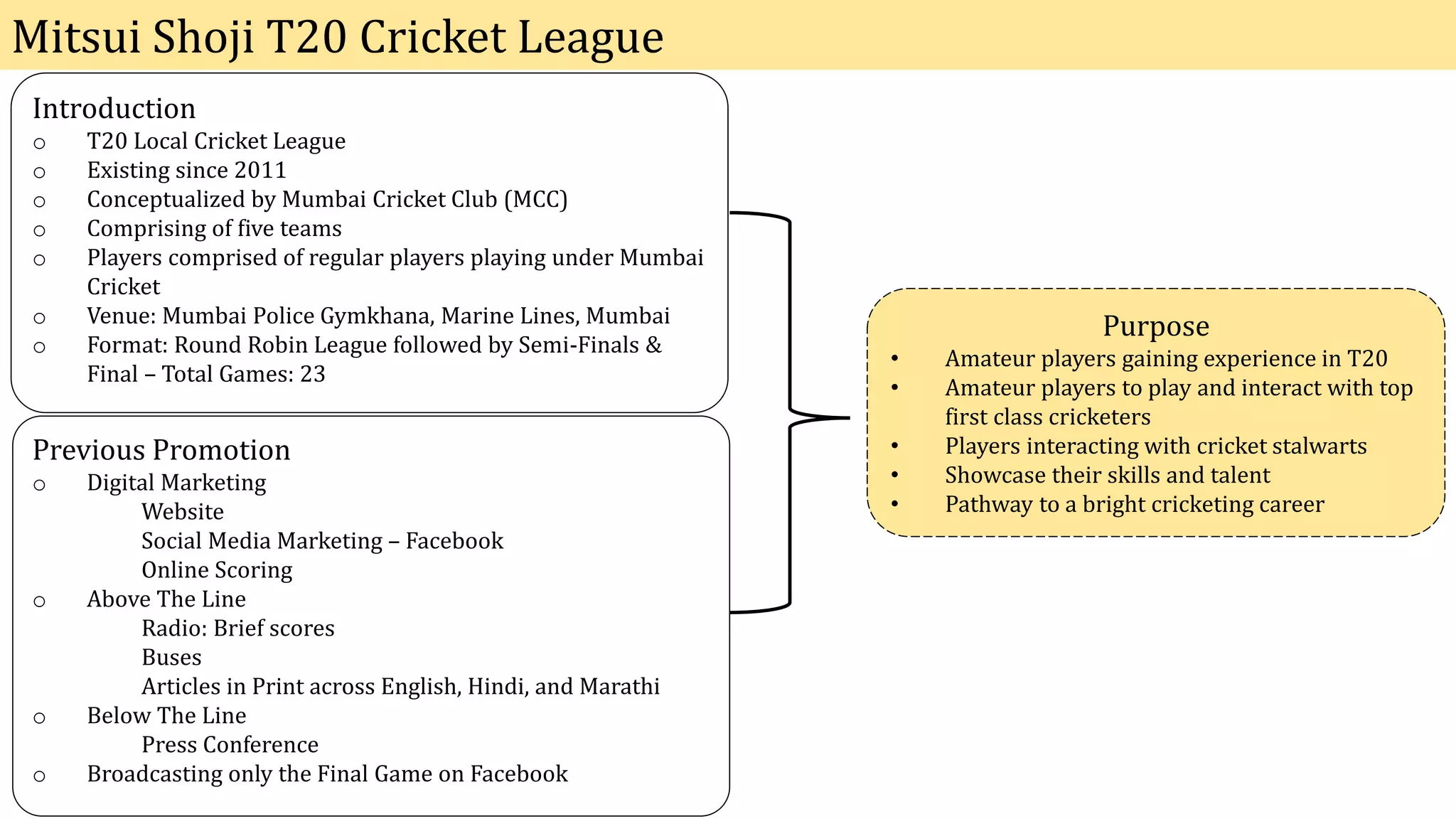 Prashant Pathare Mitsui Shoji T20 Cricket League | PPT