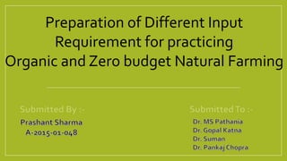Organic and Zero budget Natural Farming | PPTX