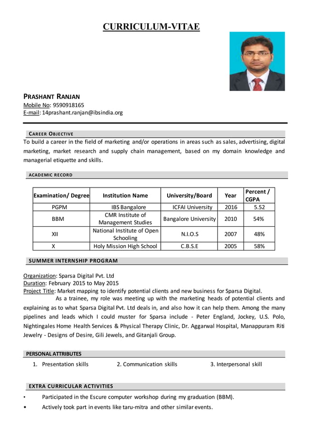 Prashant ranjan resume | PDF
