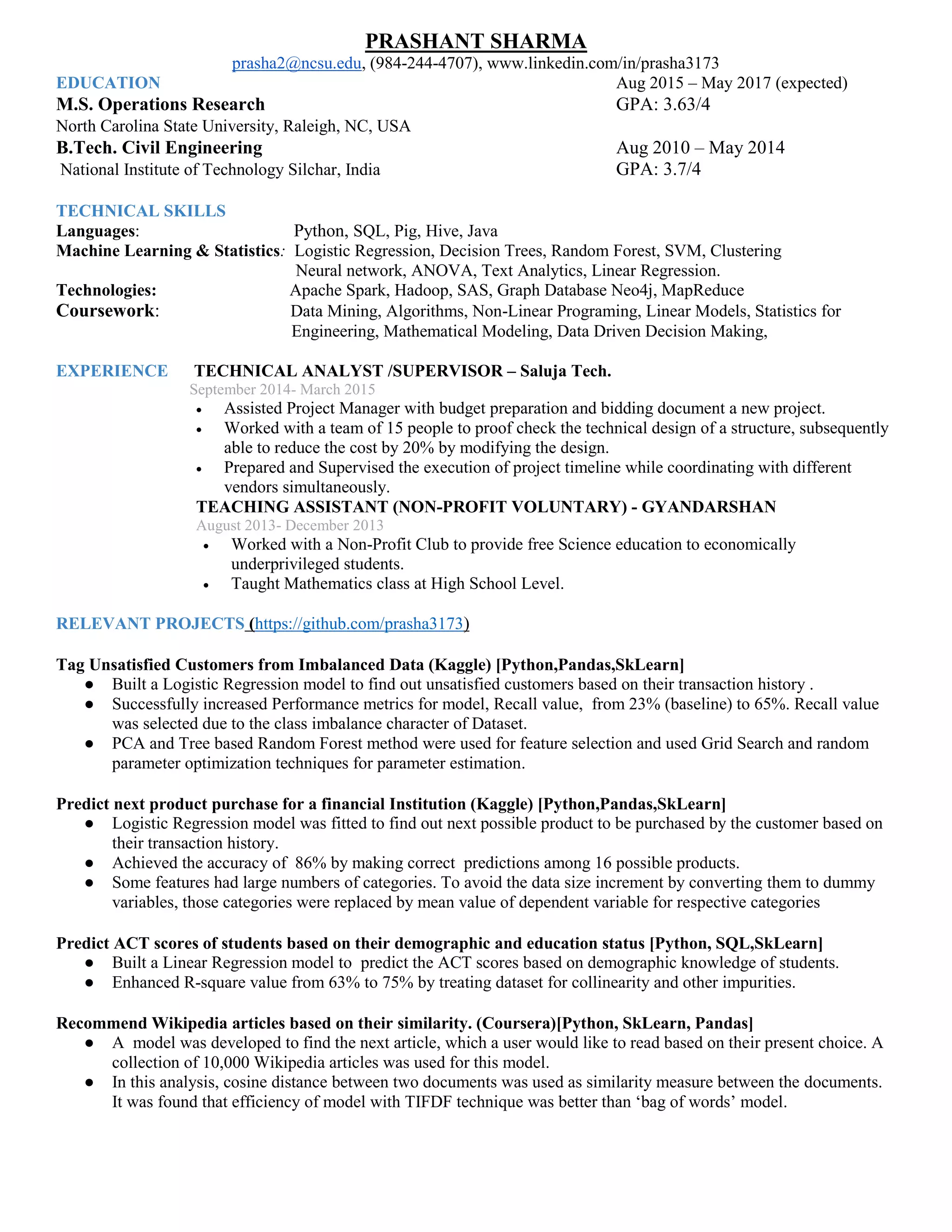 Prashant resume | PDF