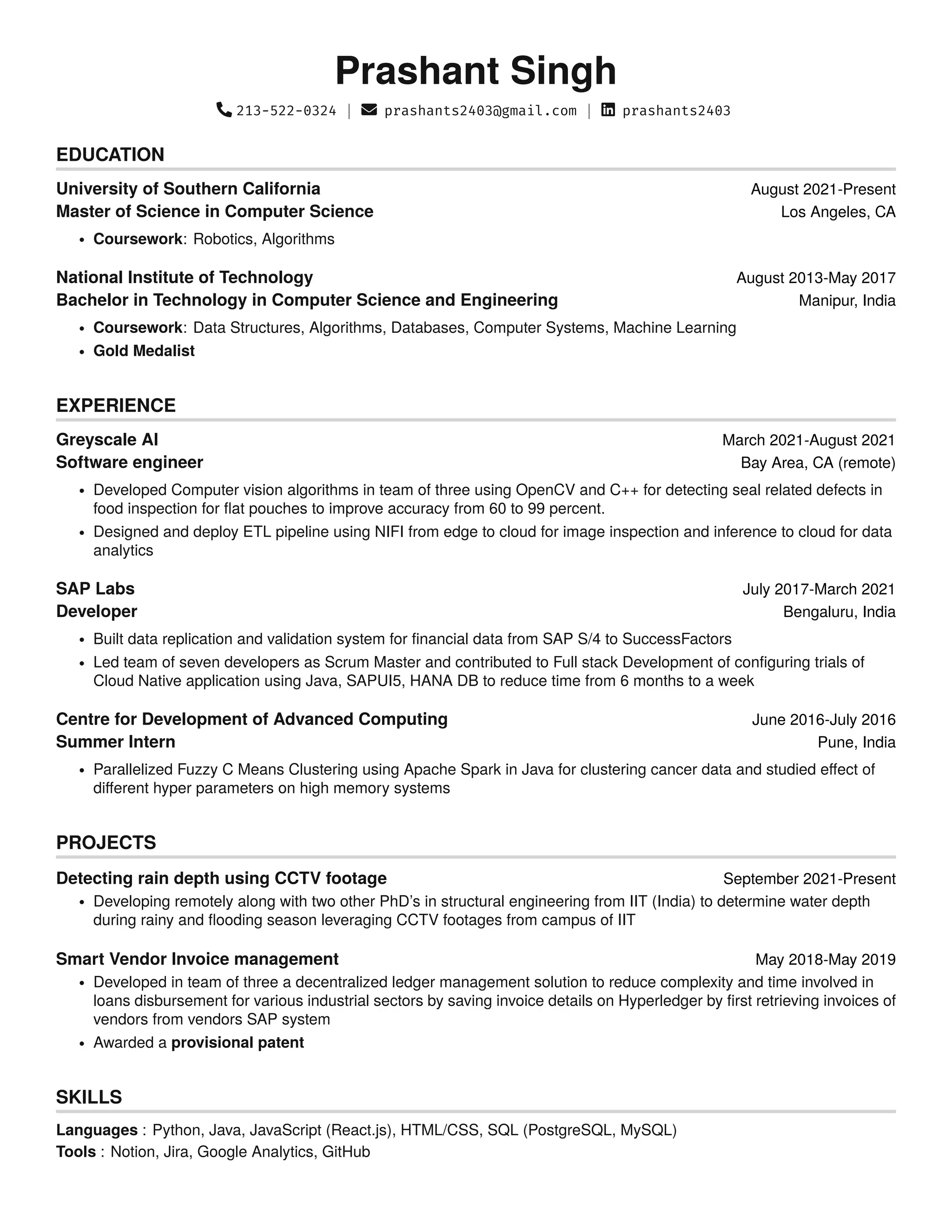 Prashant s resume | PDF