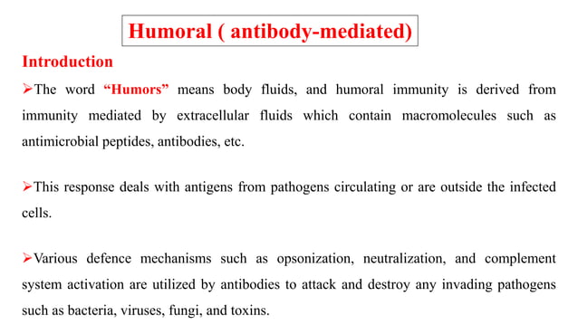 CELL AND HUMORAL immunity 1.pptx | Infectious Diseases | Diseases and ...