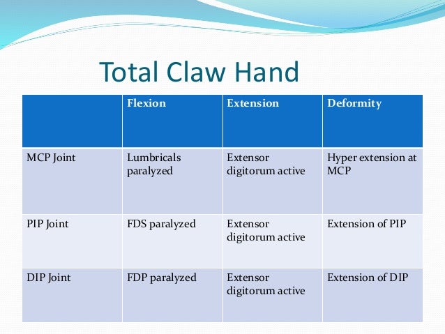 Ulnar Nerve Injury Claw Hand
