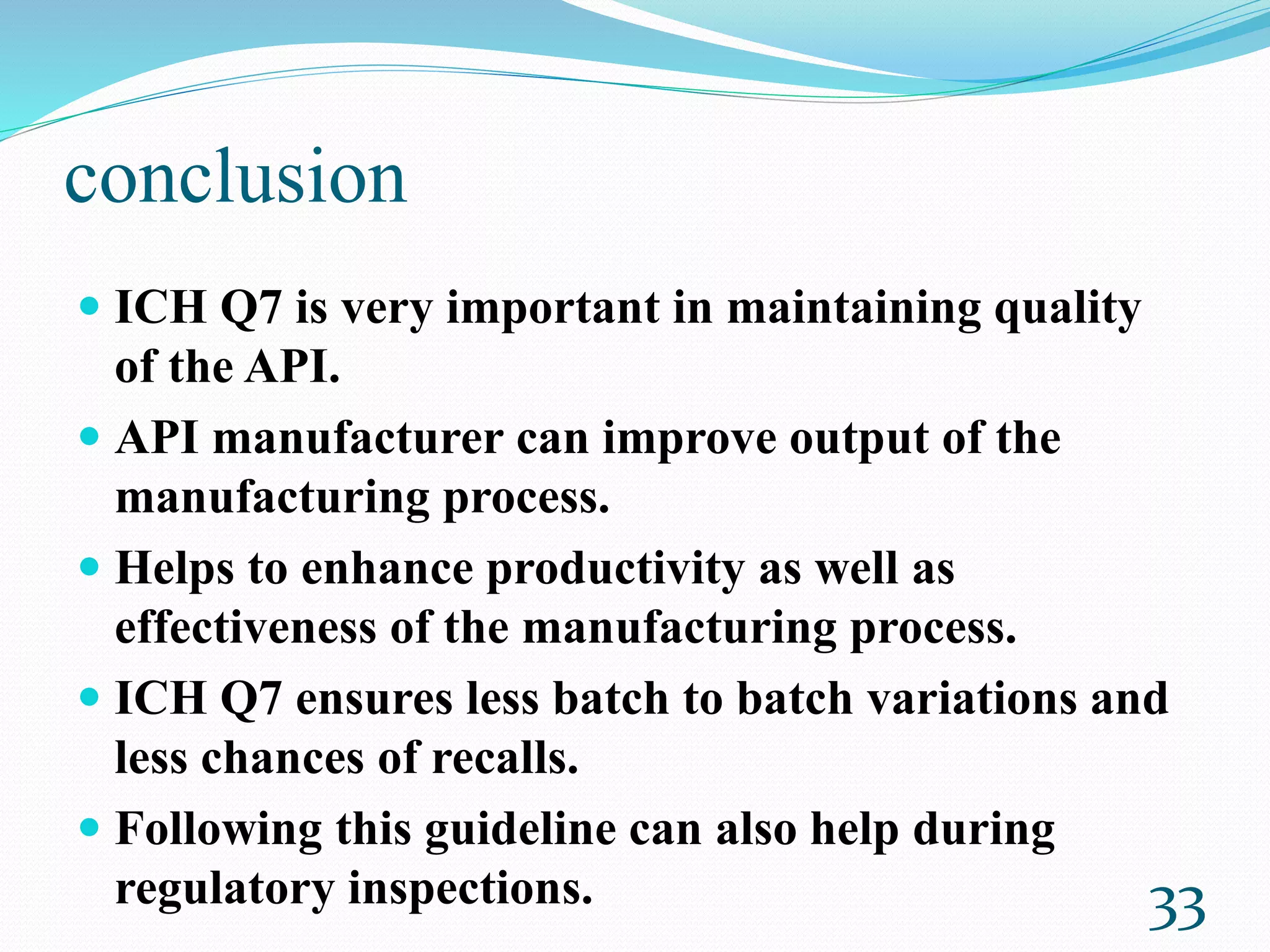 ICH Q7 GMP for API | PPTX