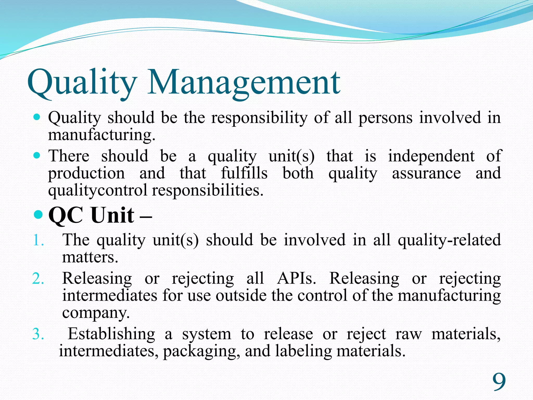 ICH Q7 GMP for API | PPTX