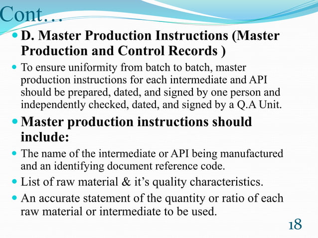 ICH Q7 GMP for API | PPTX