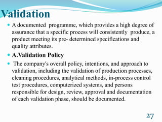 ICH Q7 GMP for API | PPTX