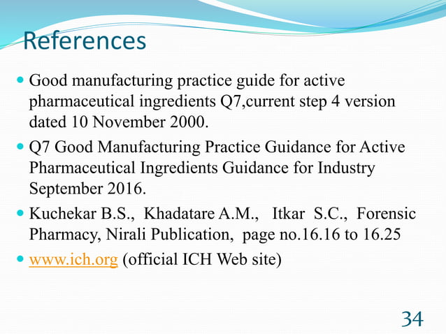 ICH Q7 GMP for API | PPTX