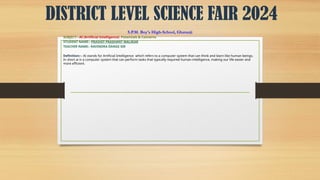 Prashit Artificial Intelligence Science Fair.pptx | Artificial ...