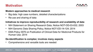 An Open Source Tool for Game Theoretic Health Data De-Identification | PPT