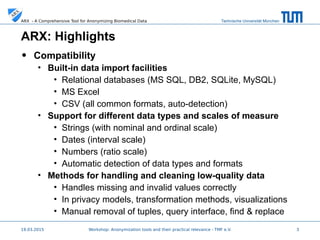 ARX - a comprehensive tool for anonymizing / de-identifying biomedical data | PDF