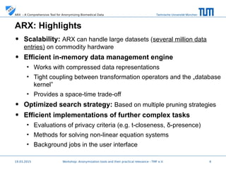 ARX - a comprehensive tool for anonymizing / de-identifying biomedical ...