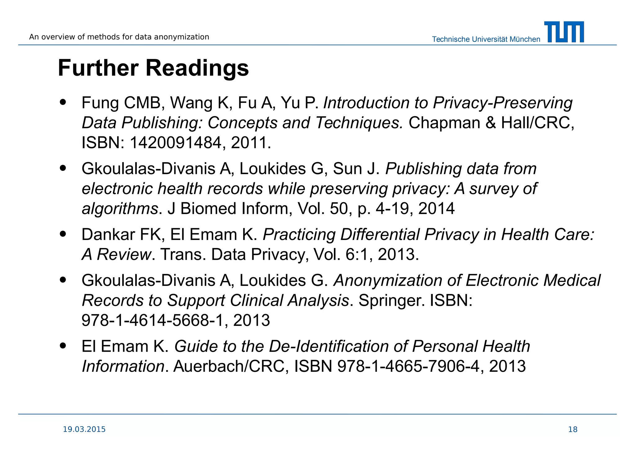 An Overview Of Methods For Data Anonymization Ppt
