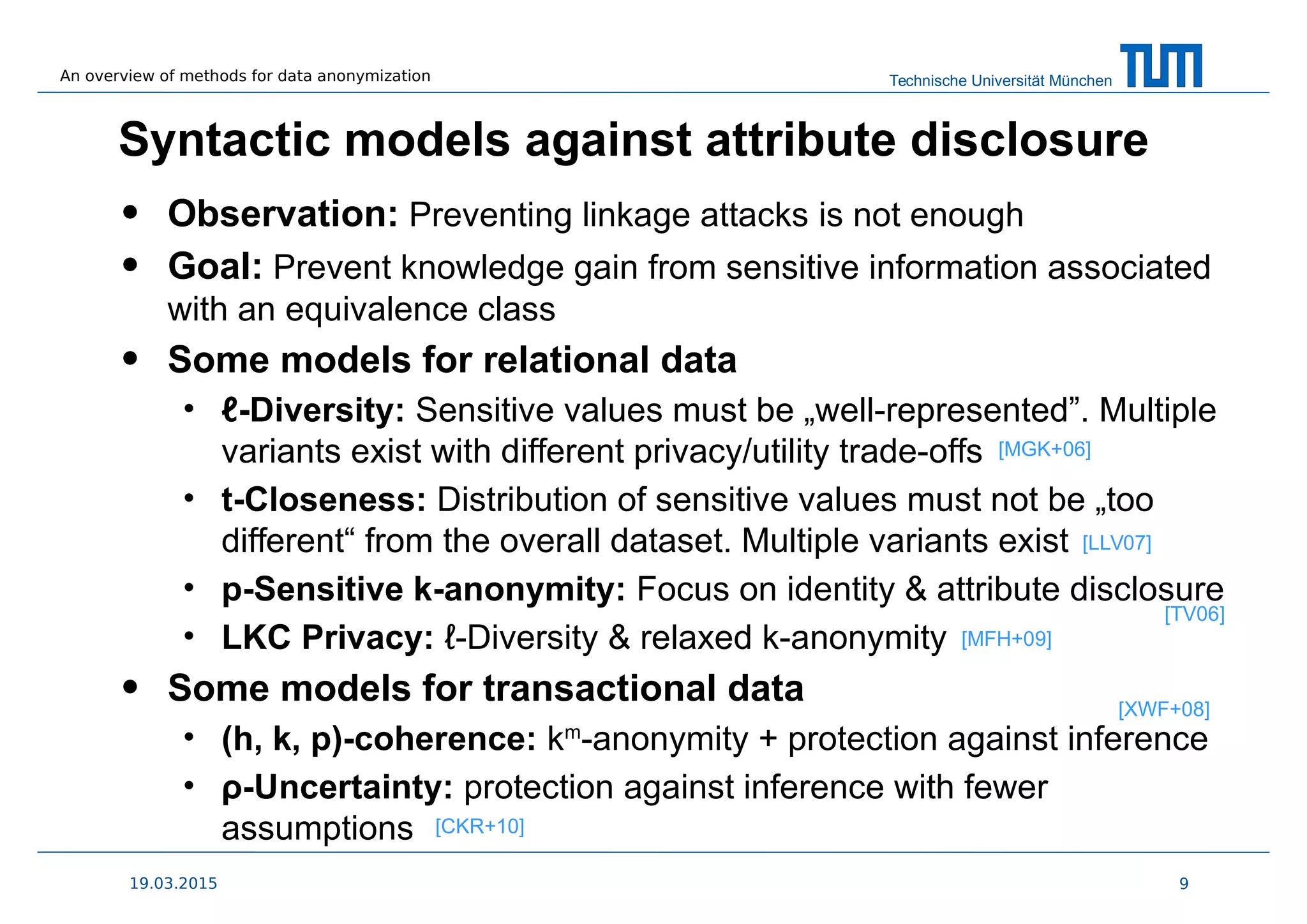 An overview of methods for data anonymization | PDF