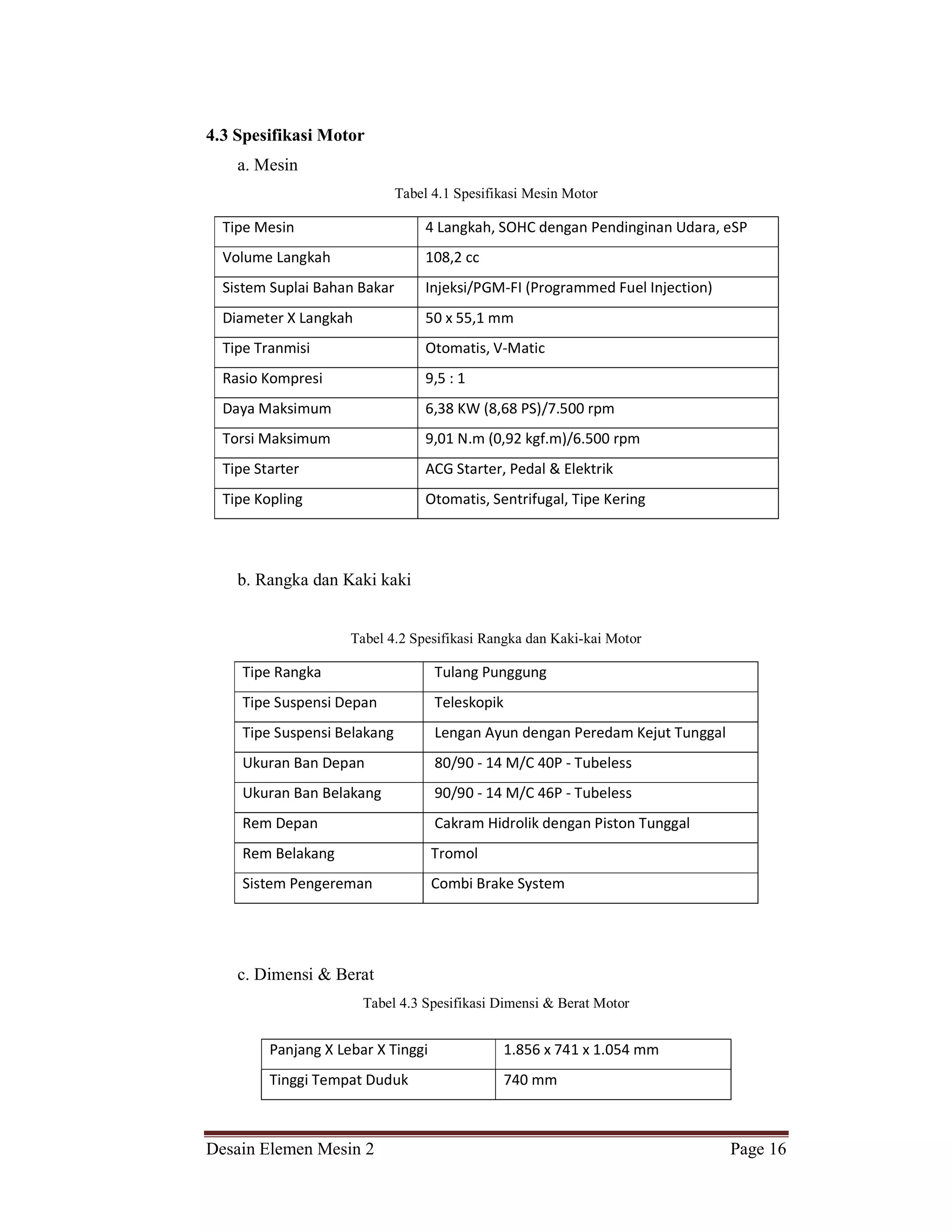 PRATIKUM DESAIN ELEMEN MESIN 2 - ANALISA PERANCANGAN ULANG REM TROMOL BELAKANG PADA SEPEDA MOTOR ...