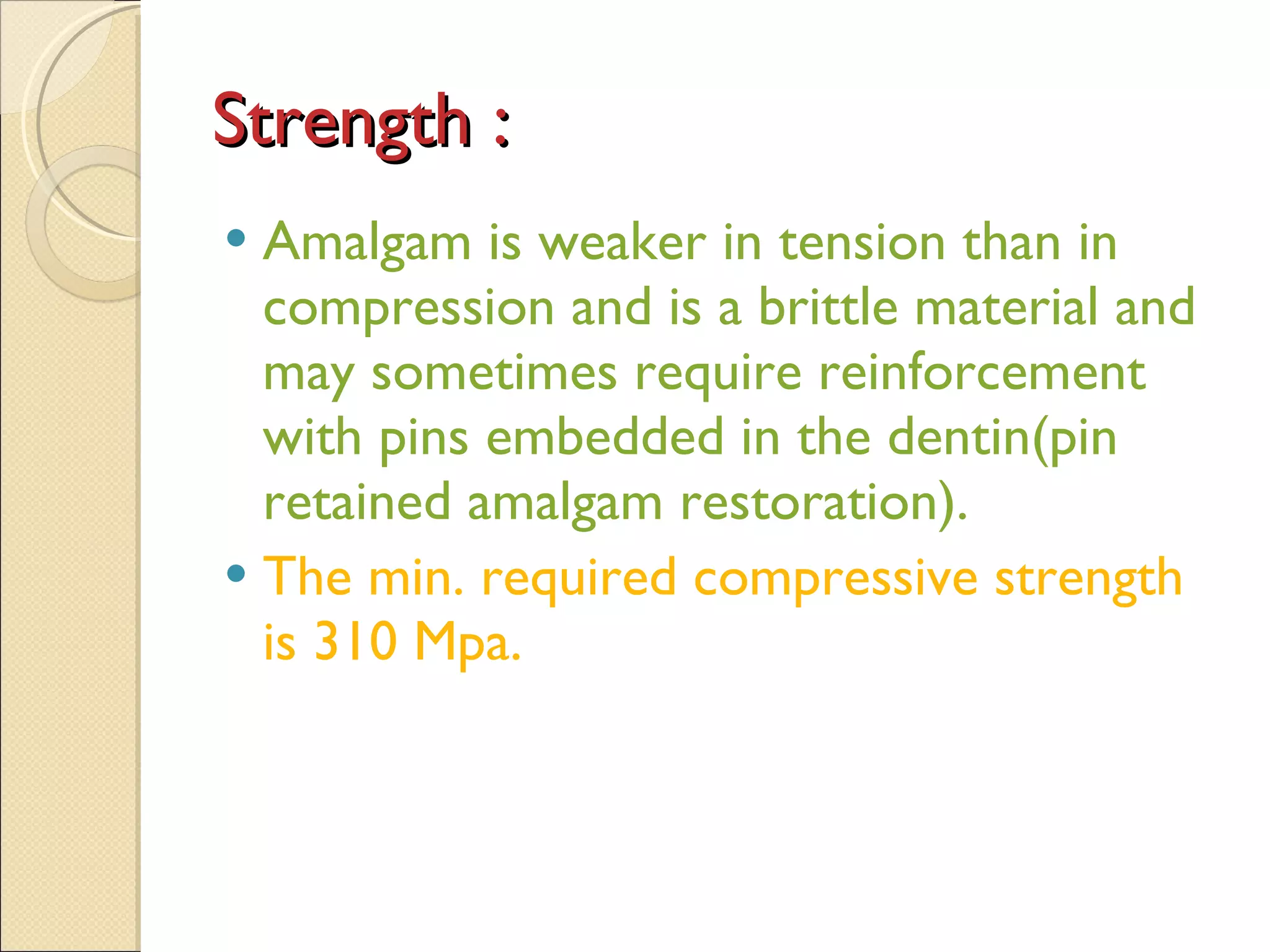 Strength and creep of dental amalgam | PPT